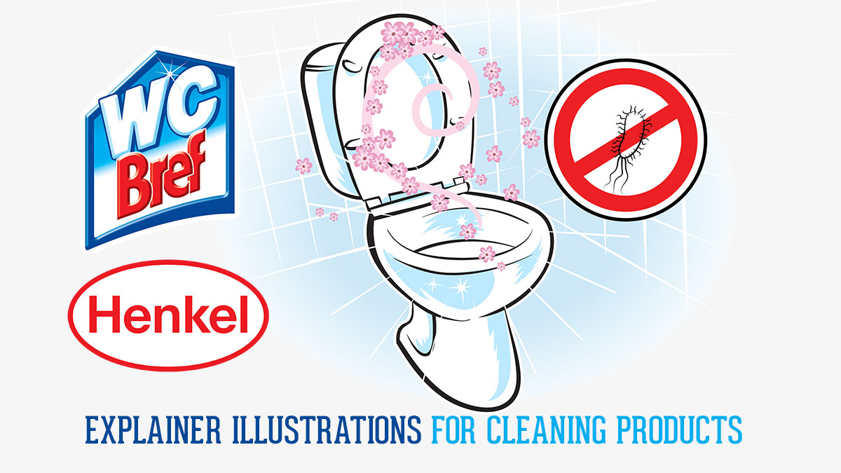 Vector Spot Illustrations for Henkel Cleaning Products